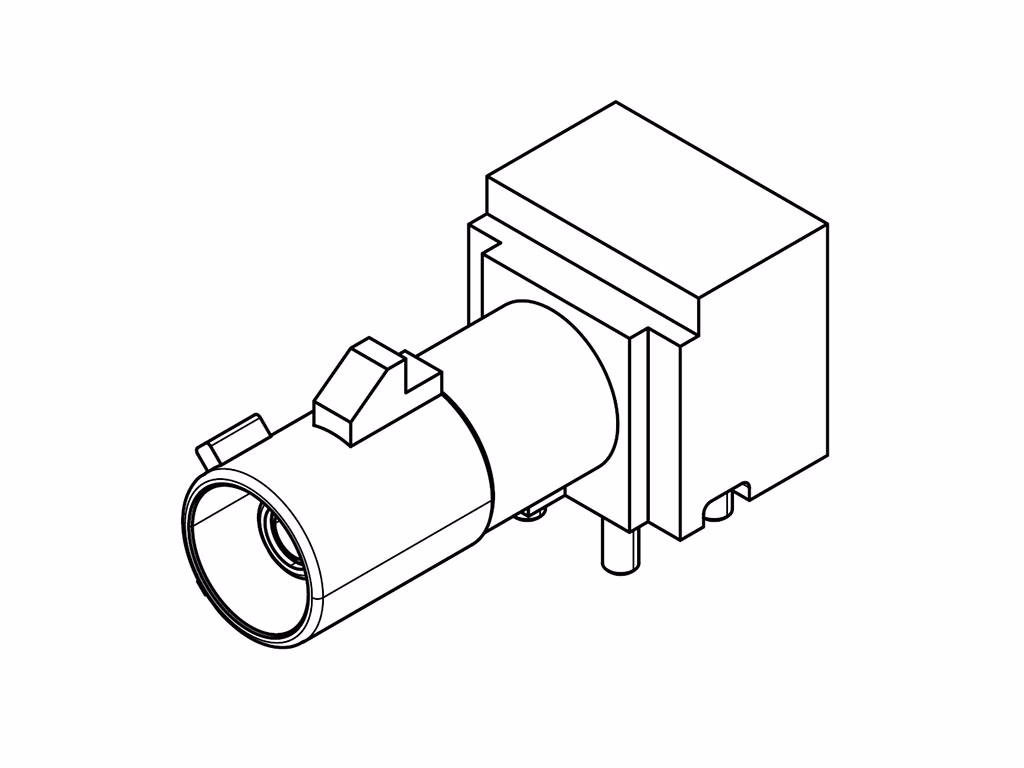FAKRA Jack, Right-Angle, PCB Receptacle, Through Hole, Die Cast Body, Tin (Sn) Plated, Keying Code B, Tape and Reel, 50 Ohms for sale