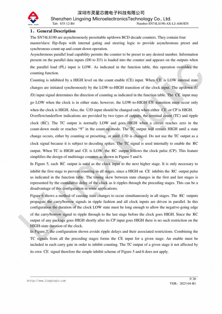 SN74LS190N(LX) datasheet page 3