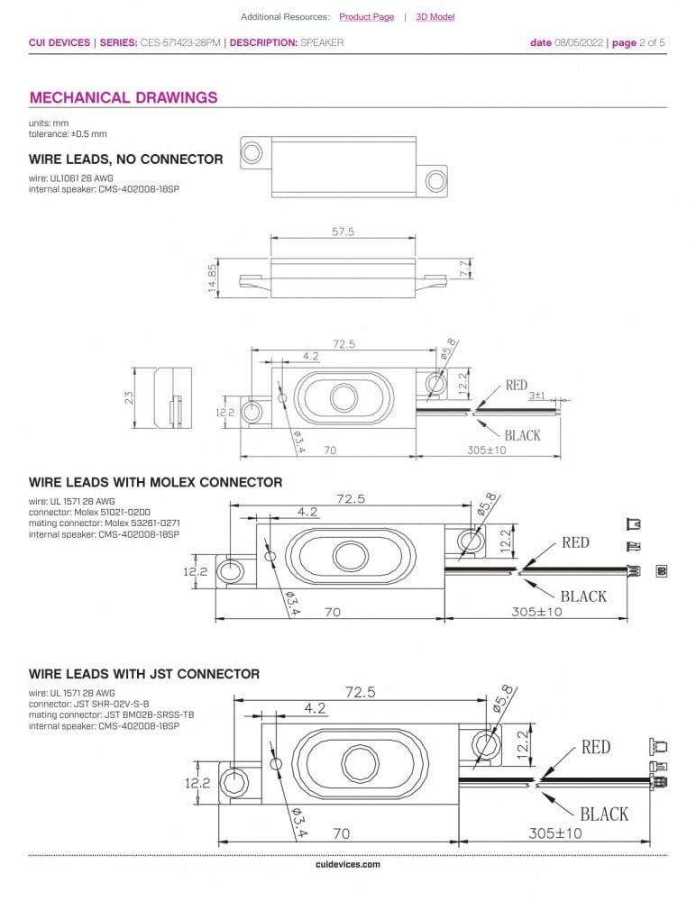 CES-571423-28PMB datasheet page 2