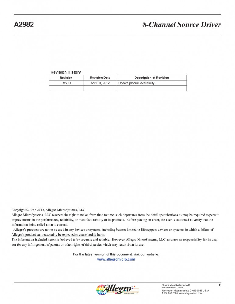 A2982SLWTR-T datasheet page 8