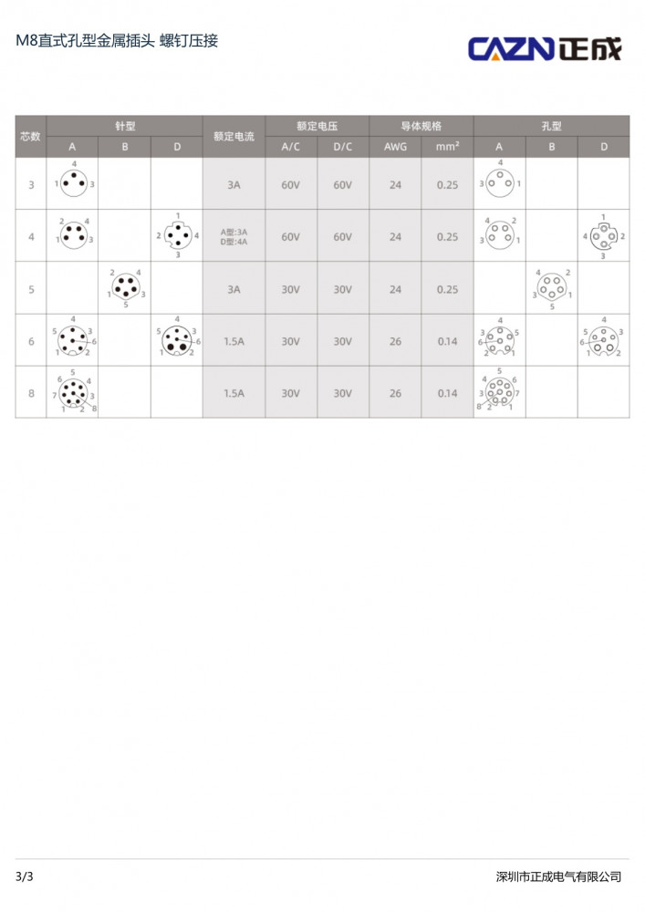 CAZN M8-S4A-GLA05 technical document page 3