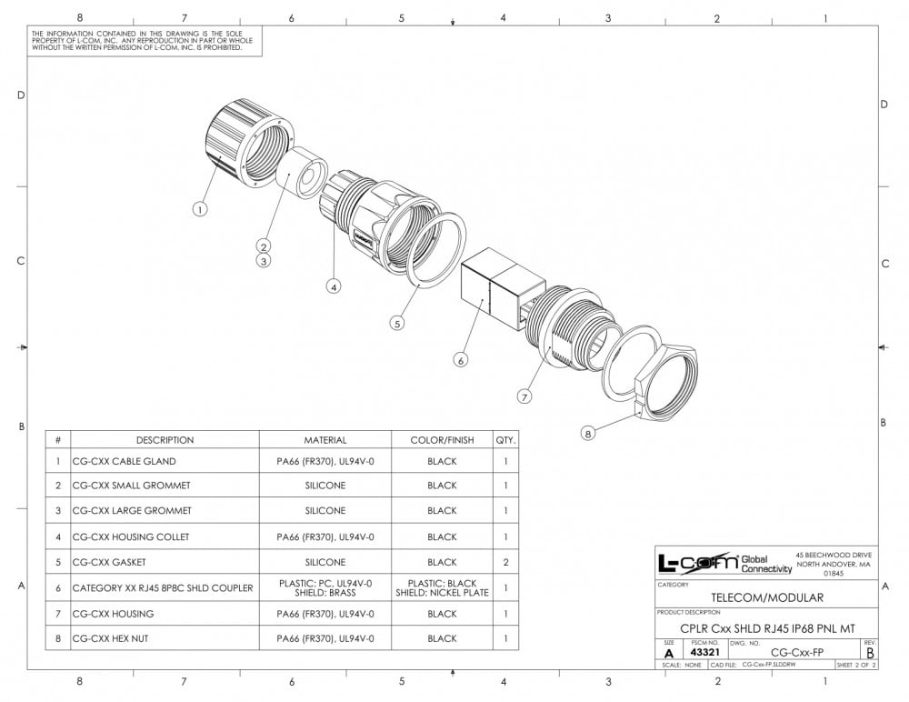 L-com CG-C5E-FP technical drawing page 2