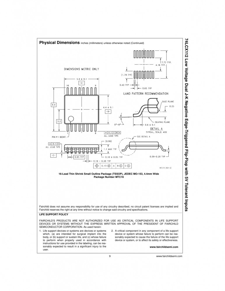 74LCX112 datasheet page 10