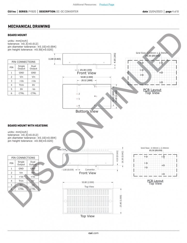 PYB20 series datasheet page 4