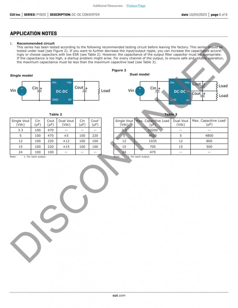 PYB20 series datasheet page 6