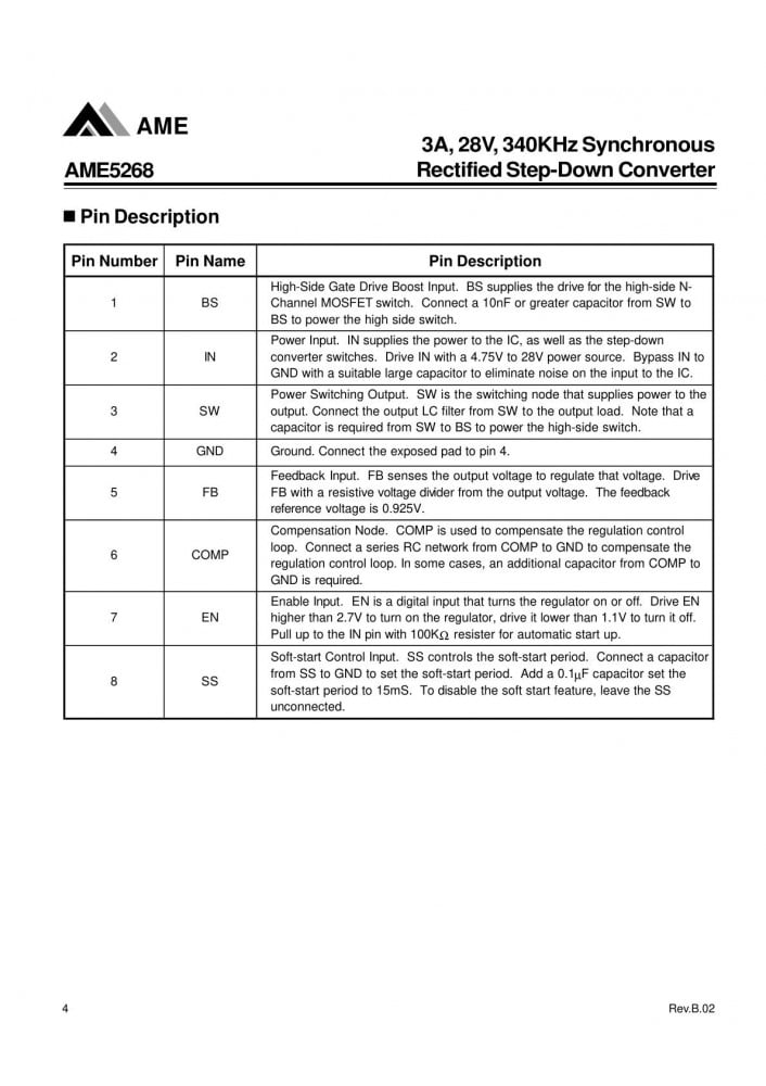 AME5268-AZAADJ datasheet page 4