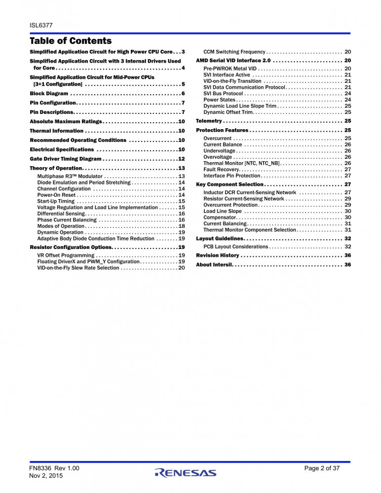 ISL6377IRZ technical document page 2