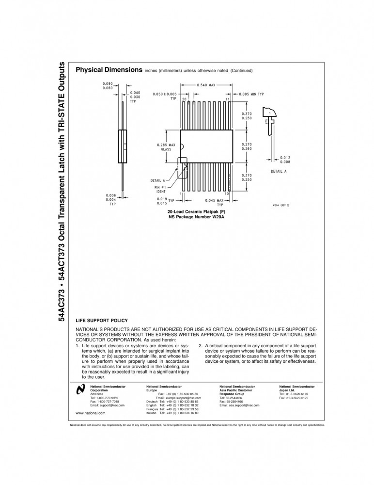 54ACT373DM/B datasheet page 10