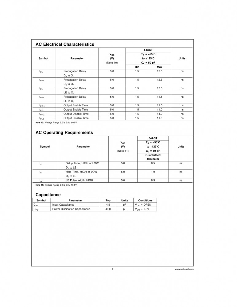 54ACT373DM/B datasheet page 7