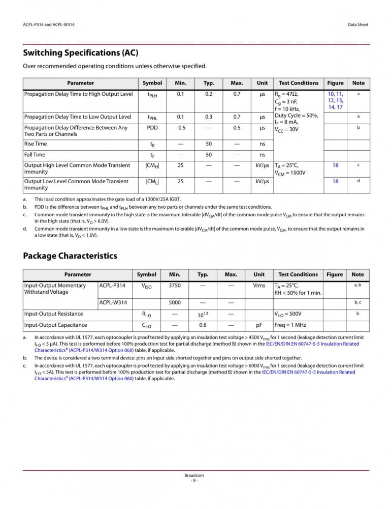 ACPL-W314-500E datasheet page 9