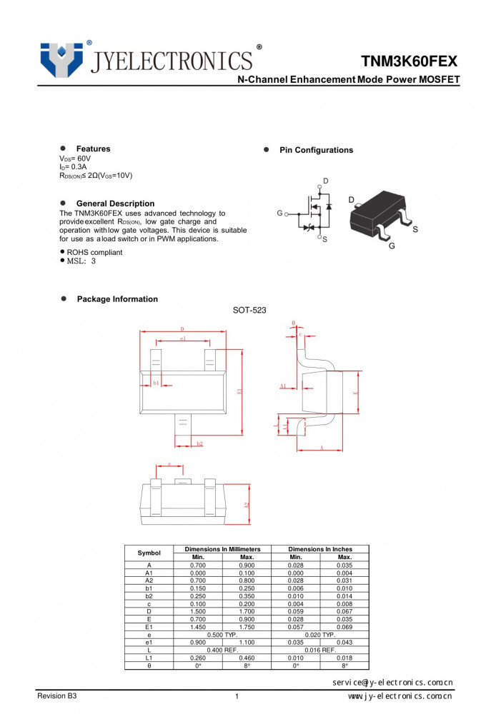 TNM3K60FEX datasheet page 1