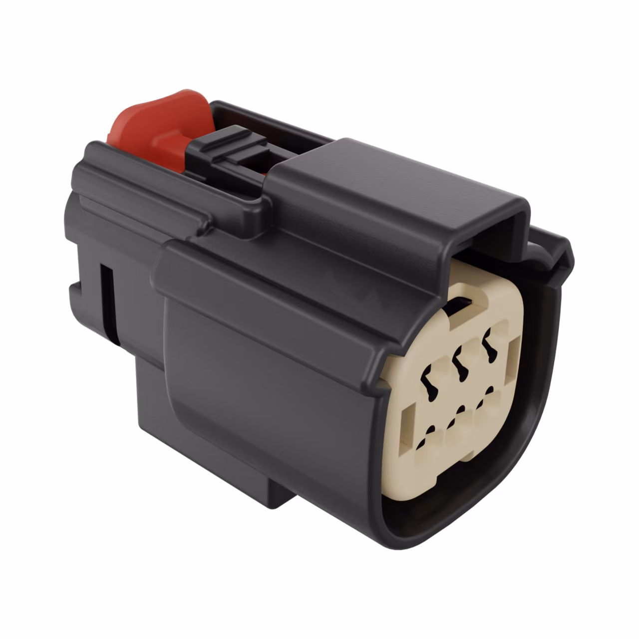 MX150 Mat-Sealed Female Connector Assembly, Dual Row, 6 Circuits, Keying Option A, with Connector Position Assurance, with Clipslot, Black for sale
