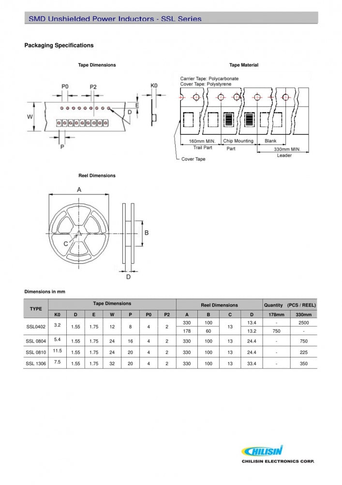 Chilisin SSL Series datasheet page 6