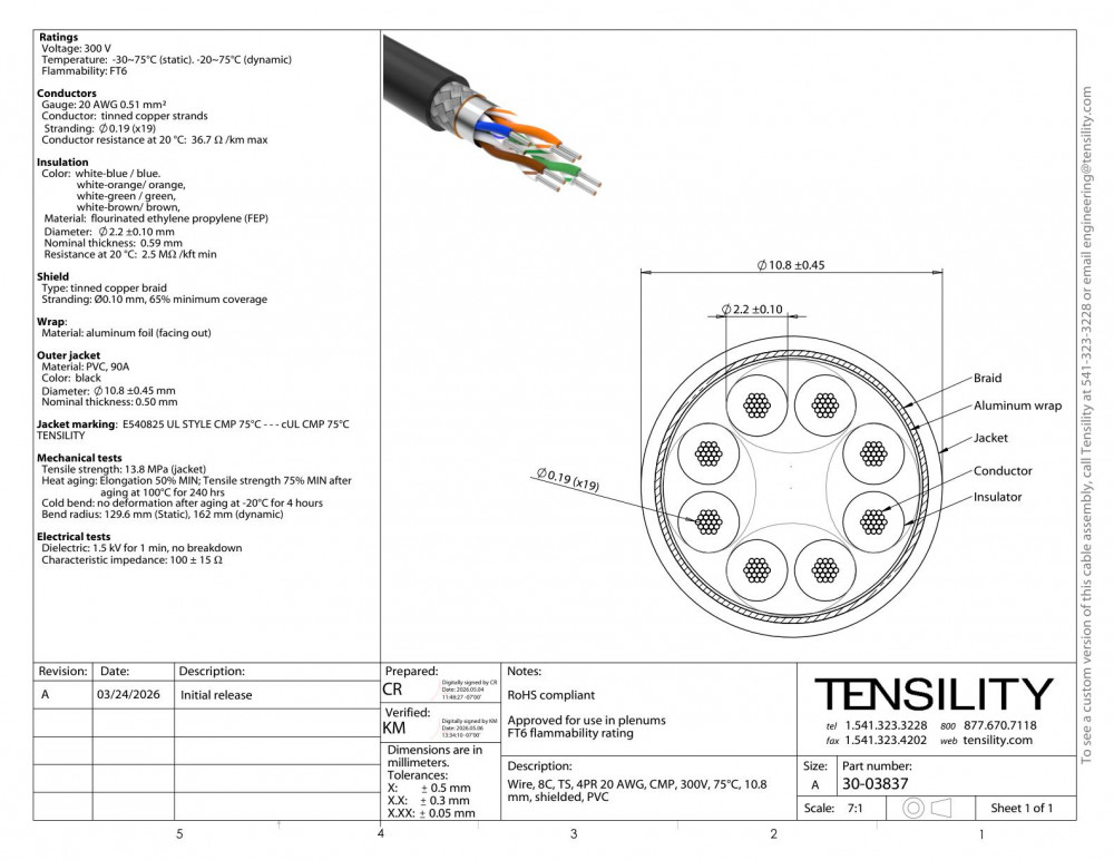 Technical drawing preview for Tensility International 30-03837