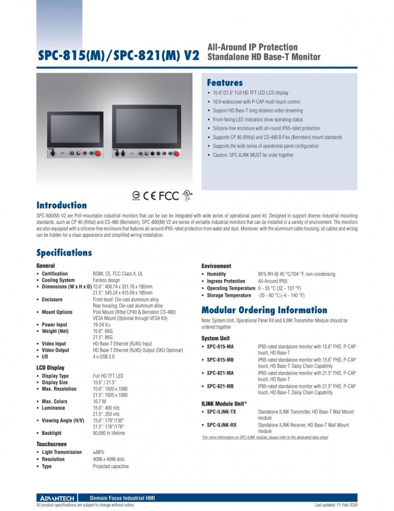 SPC-821(M) V2 product document page 1