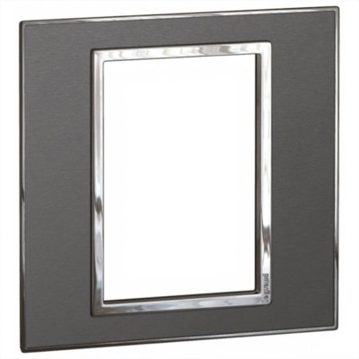 Arteor - British standard plate for 13A fused connection unit - Reflective metal - Glossy stainless steel - Gold finish