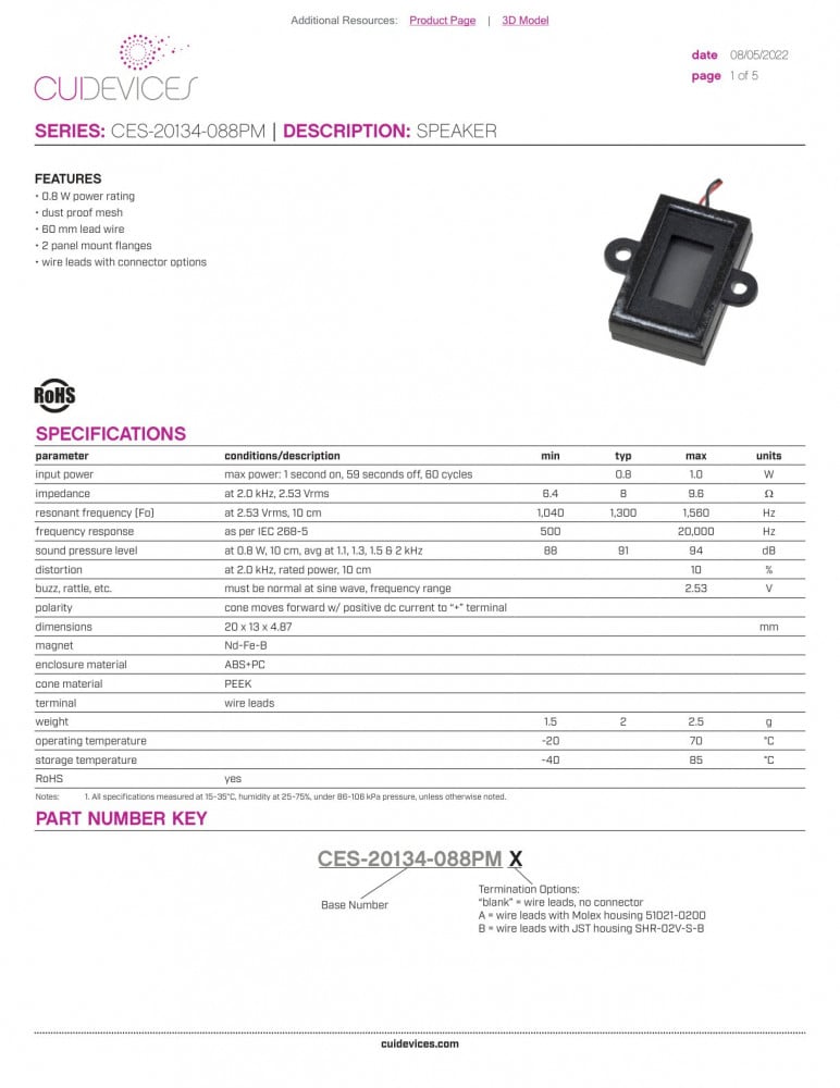 CES-20134-088PMA datasheet page 1