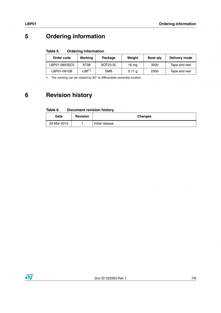 LBP01 series datasheet page 7