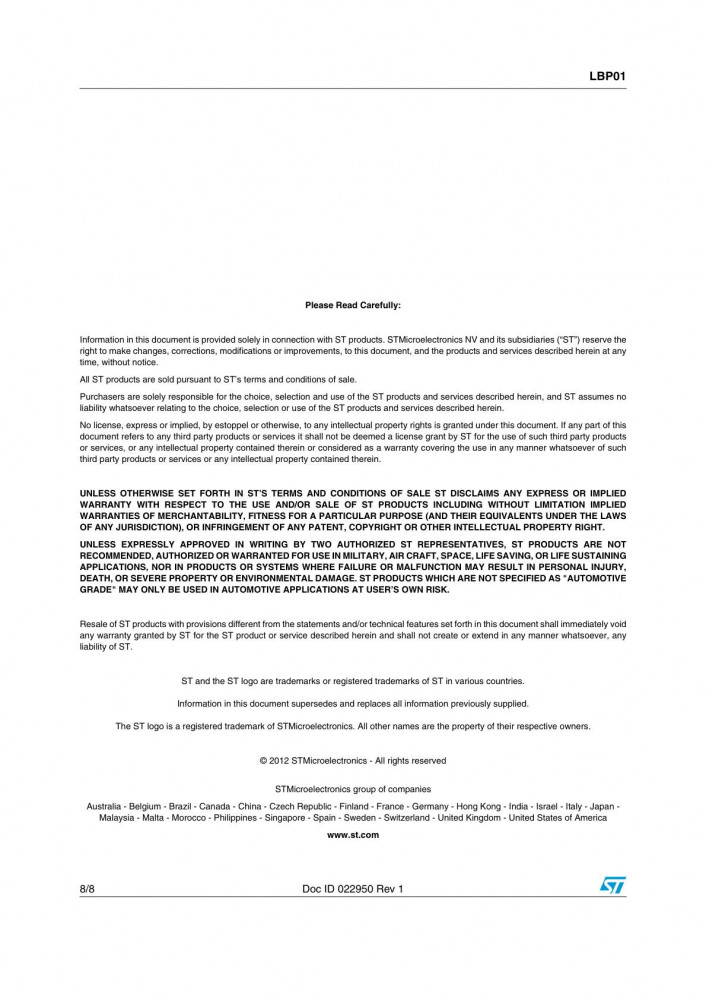 LBP01 series datasheet page 8