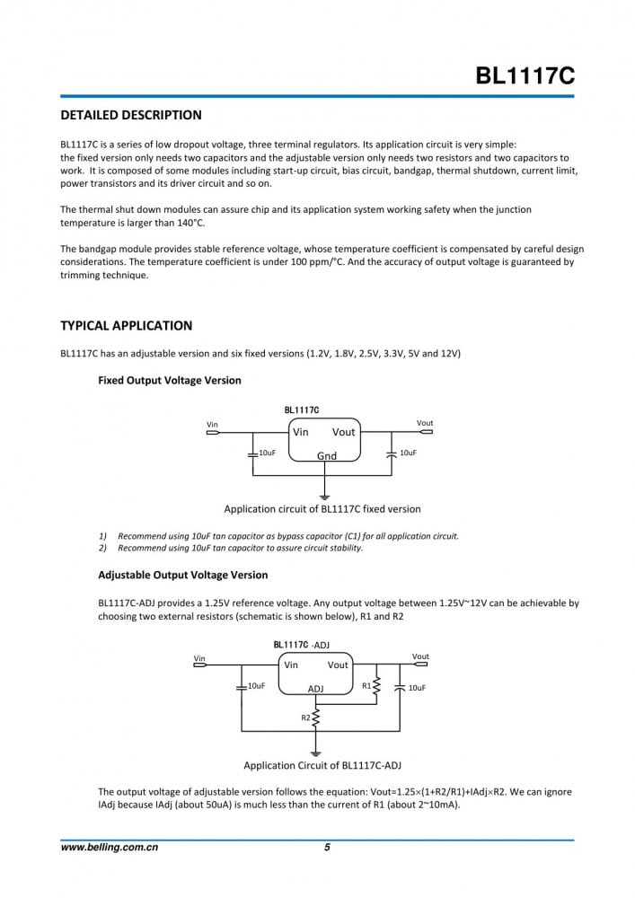 BL1117C datasheet page 5