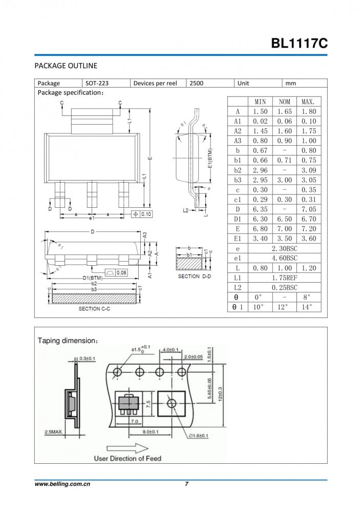 BL1117C datasheet page 7