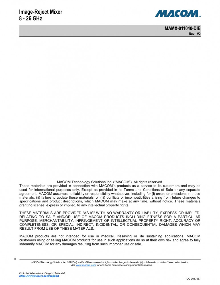 MAMX-011040-DIE datasheet page 8