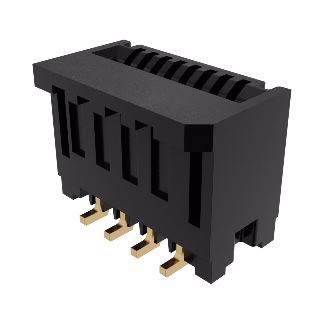 Easy-On FFC/FPC Connector, 0.50mm Pitch, Surface Mount, Vertical, Non-ZIF, Standard Footprint, Gold Plating, Black, 8 Circuits for sale