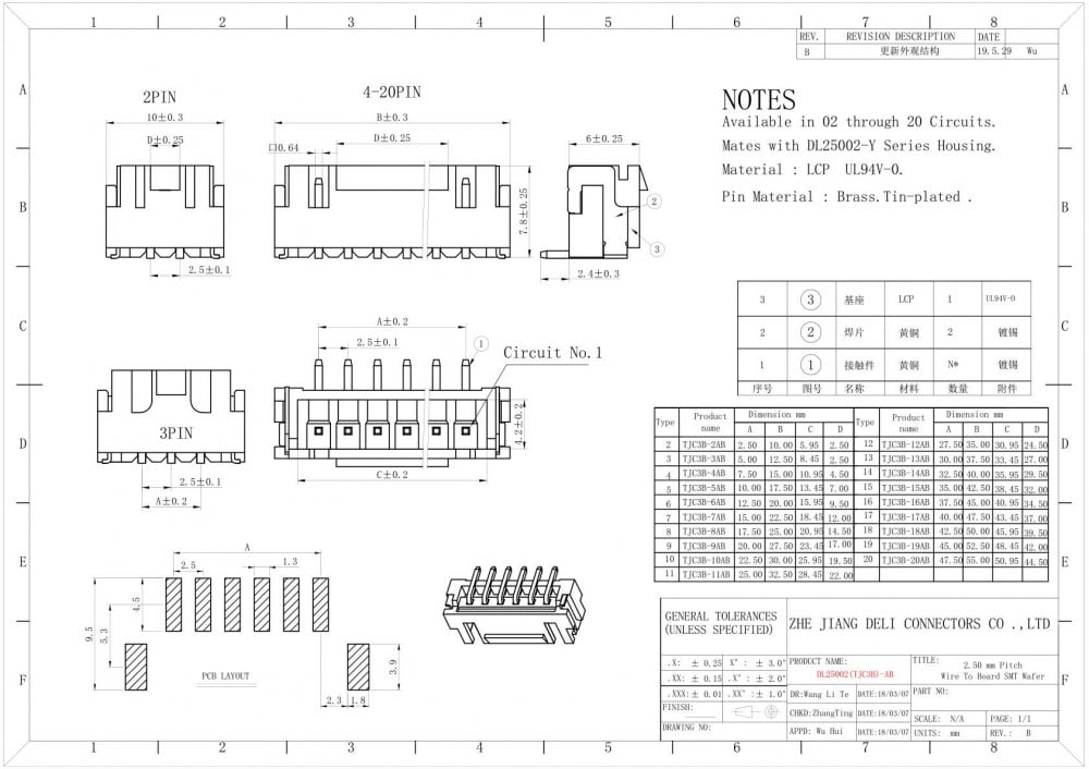 DLL TJC3B-T technical drawing page 2