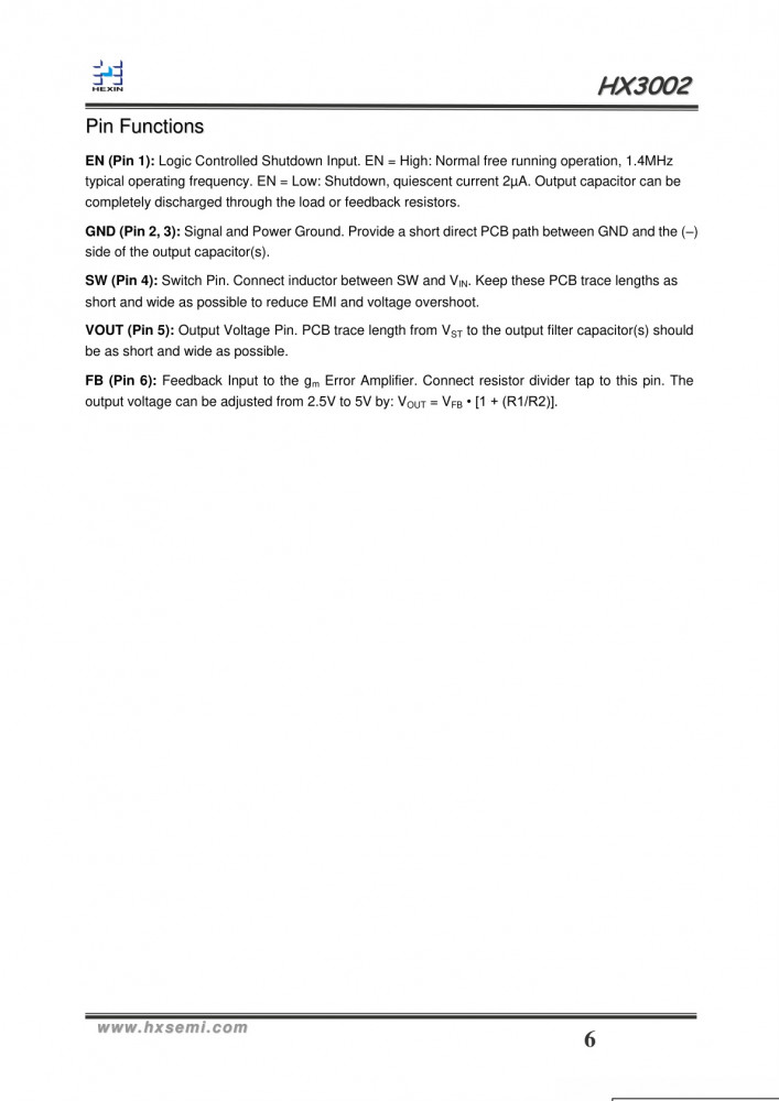 HX3002 datasheet page 6