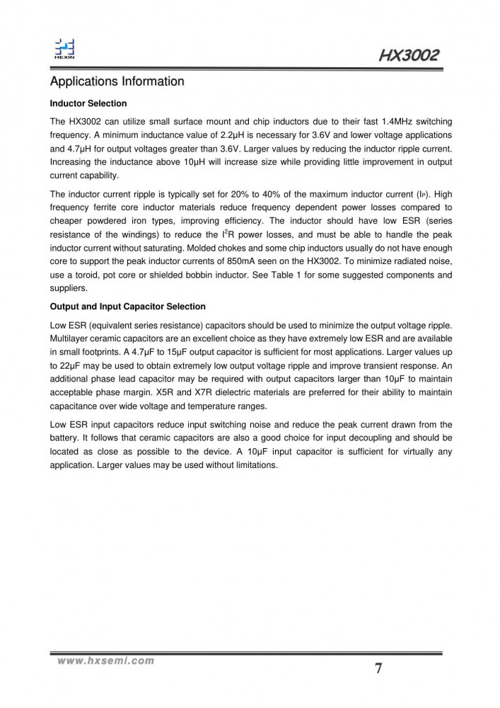 HX3002 datasheet page 7