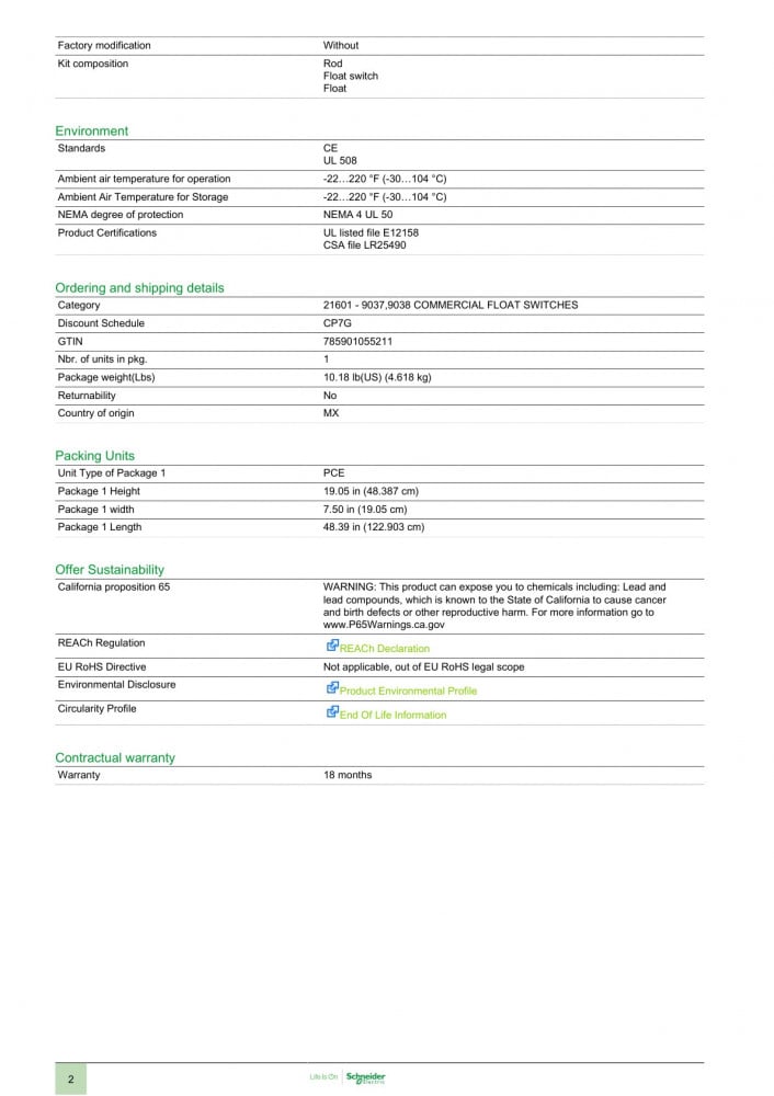 9037HW32 technical document page 2