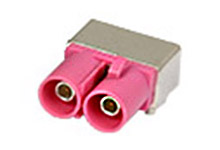 MMCX Plug, Right-Angle, Crimp, RG-174, RG-188 and RG-316 Cable, Brass Body, Gold (Au) Plated, One Piece Per Bag, 50 Ohms