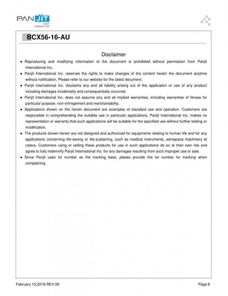 BCX56-16-AU technical document page 6