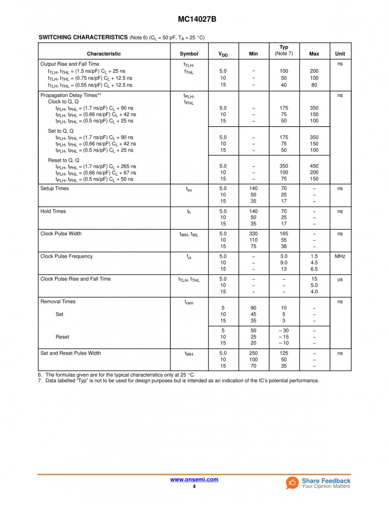MC14027B technical document page 4