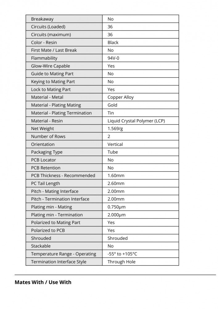 MOLEX Milli-Grid product specification page 3