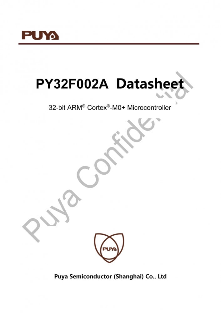PY32F002A datasheet page 1