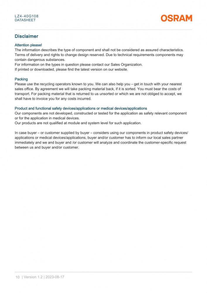 LZ4-40G108 datasheet page 10