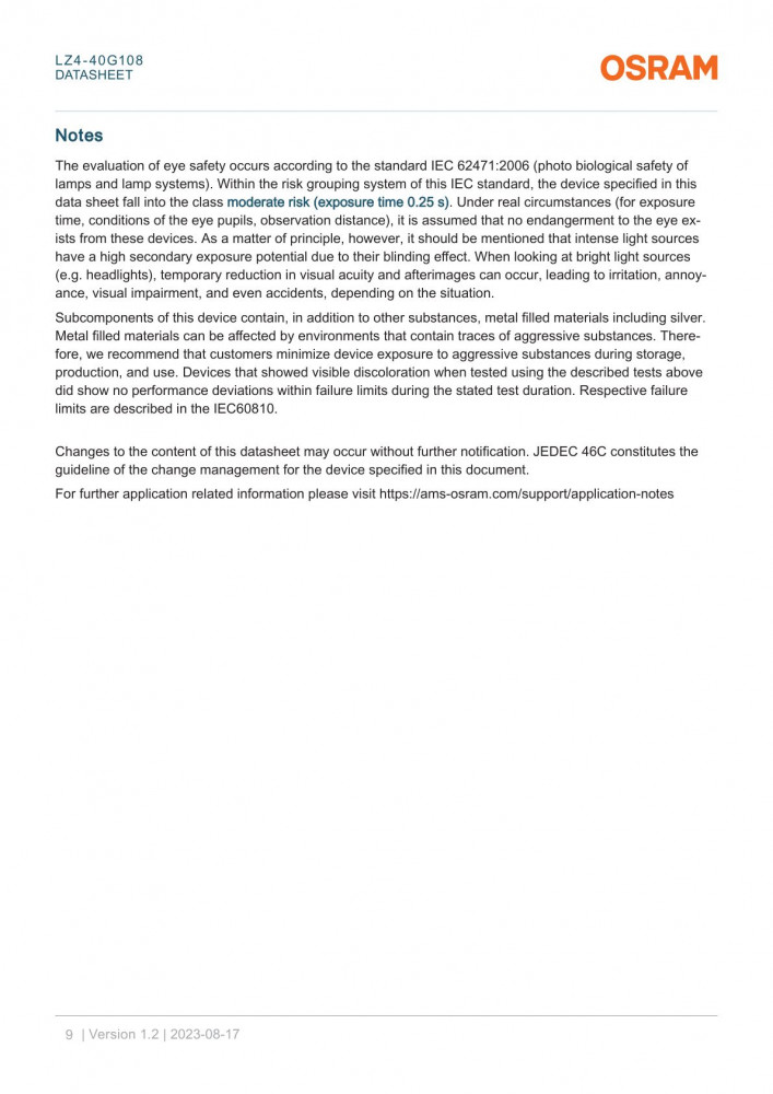 LZ4-40G108 datasheet page 9