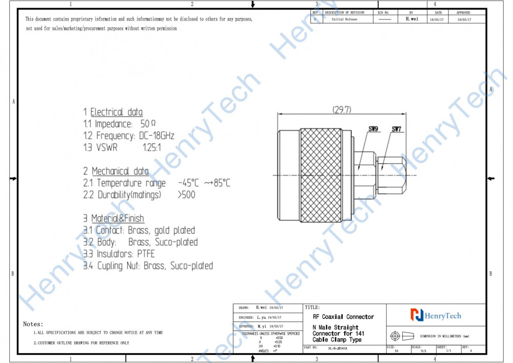 HL-N-JB141A technical document page