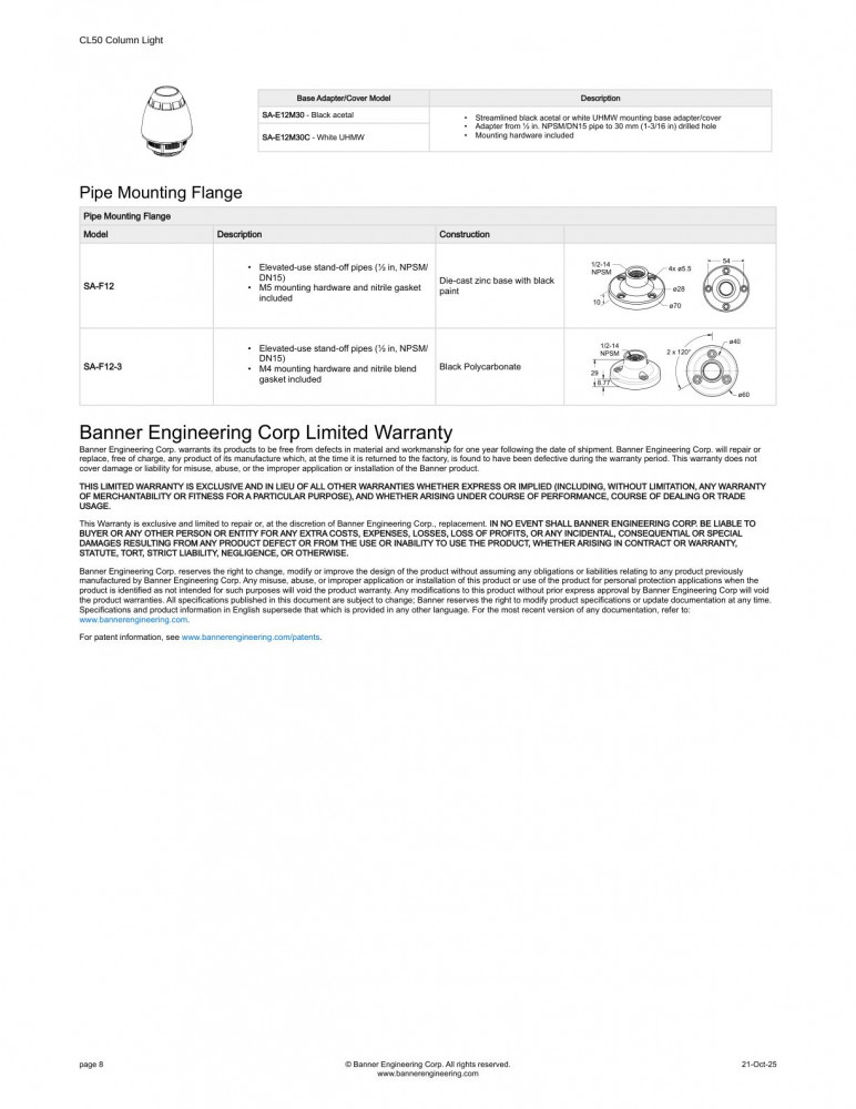 CL50 product document page 8