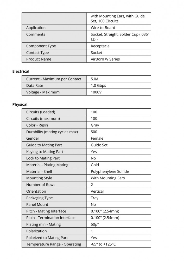 WTB100SACSY-1 technical document image, page 2