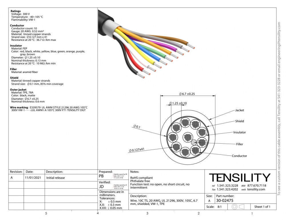 Tensility International 30-02475 product drawing preview
