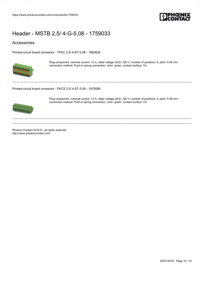 Phoenix Contact 1759033 technical document page 10
