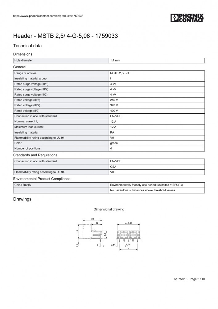 Phoenix Contact 1759033 technical document page 2