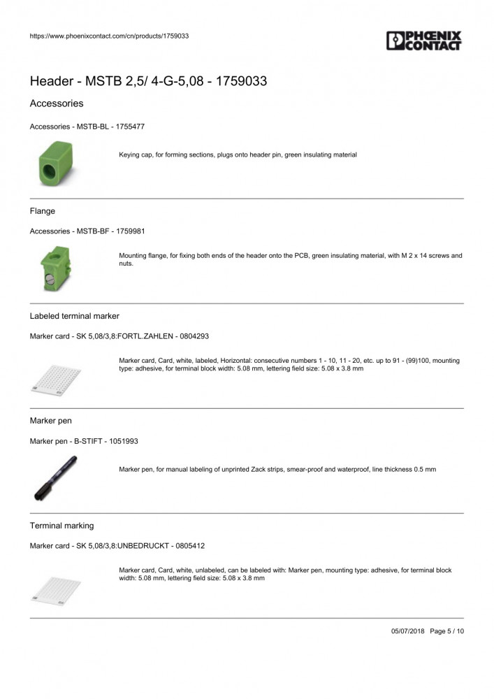 Phoenix Contact 1759033 technical document page 5
