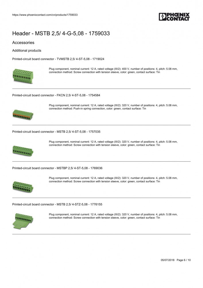 Phoenix Contact 1759033 technical document page 6