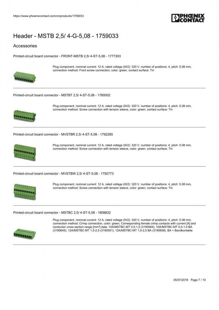 Phoenix Contact 1759033 technical document page 7