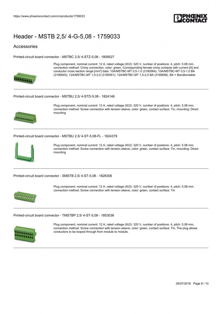 Phoenix Contact 1759033 technical document page 8