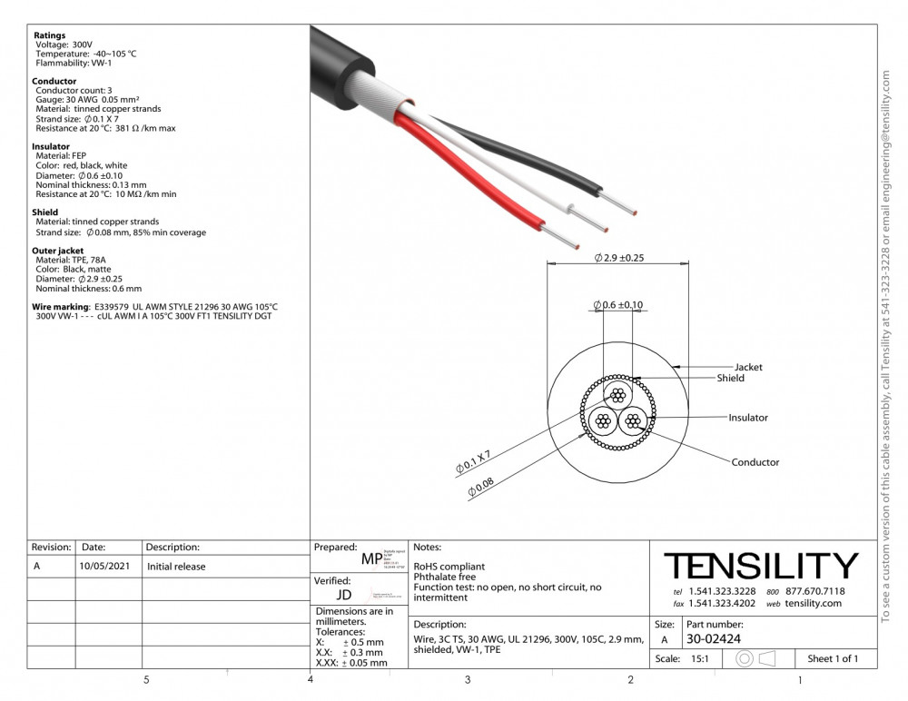 Tensility International 30-02424 product drawing preview