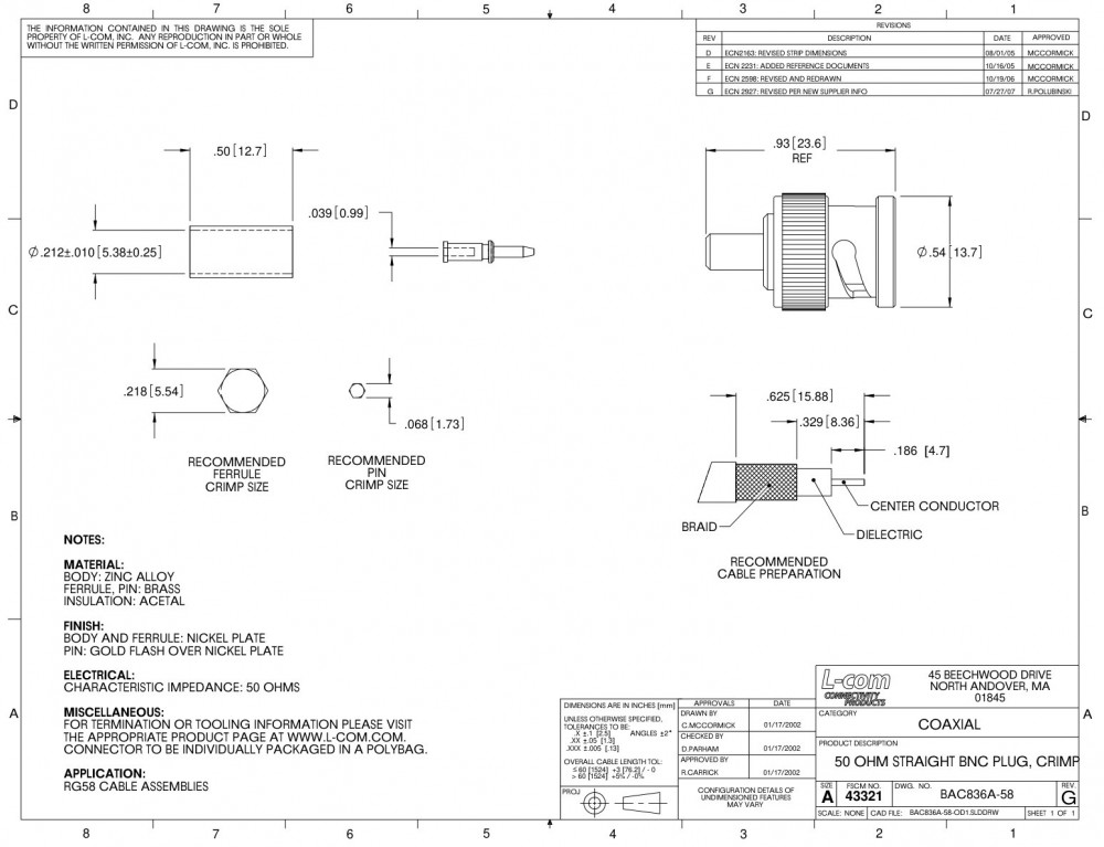 BAC836A-58 technical document page